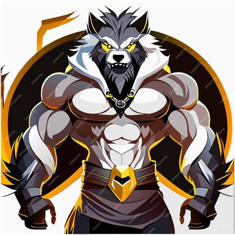 Premium Vector Frontfacing Werewolf Mascot Logo Illustration In Full