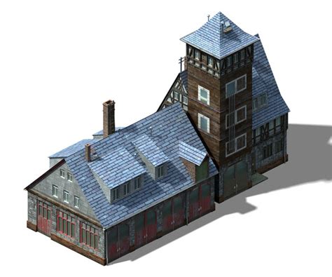 Artstation Heterogeneous Architecture Building 02 Game Assets