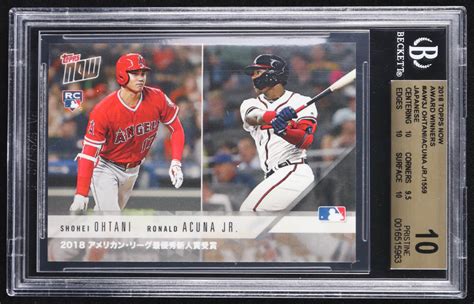 Shohei Ohtani Ronald Acuna Jr 2018 Topps Now Award Winners Aw3j 18