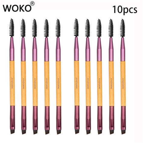 눈썹 브러시 이중 눈썹 스풀리 속눈썹 젤 브러시 앵글 눈썹 아이라이너 브러시 메이크업 브러쉬 도매 세트 5 개 10 50 개 Aliexpress