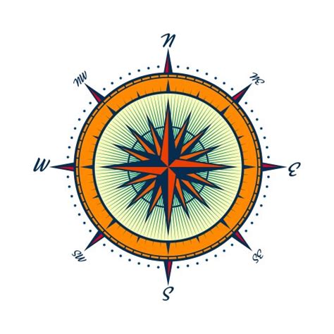 Vintage Marine Wind Rose Nautical Chart Royalty Free Vector
