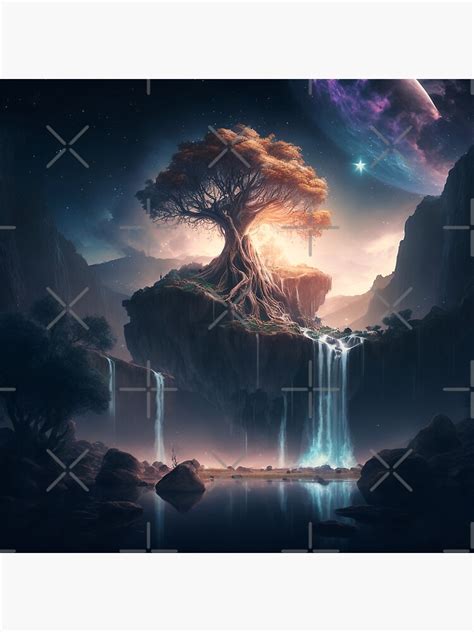 Ai Generated Art Celestial Tree Poster For Sale By Bogoai Redbubble