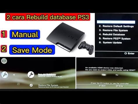 Cara Rebuild Database Ps3 Yang Tidak Ada Menu Safe Mode YouTube