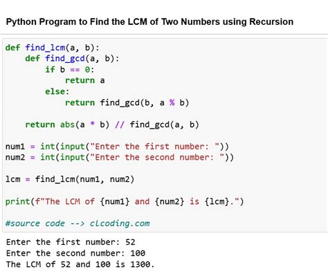 Day 60 Python Program To Find Lcm Of Two Number Using Recursion