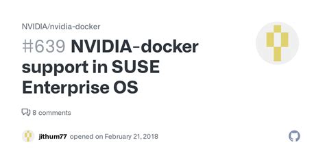 nvidia docker support in suse enterprise os · issue 639 · nvidia