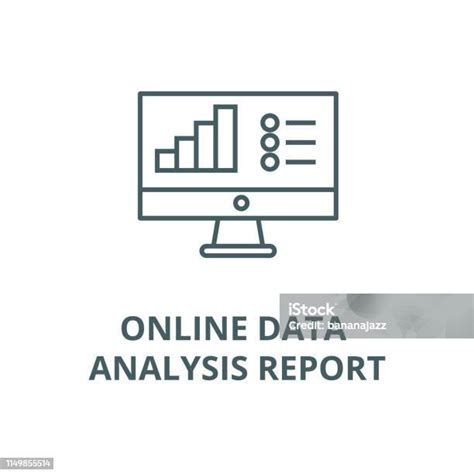 Analisis Data Online Laporan Vektor Garis Ikon Konsep Linear Tanda