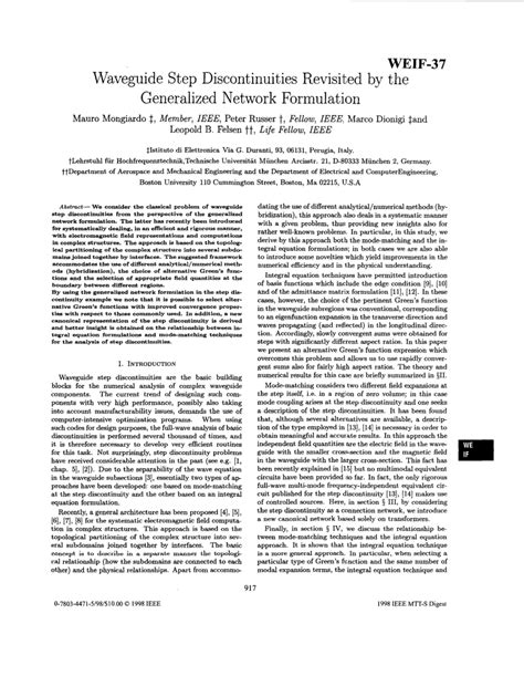 Pdf Waveguide Step Discontinuities Revisited By The Generalized