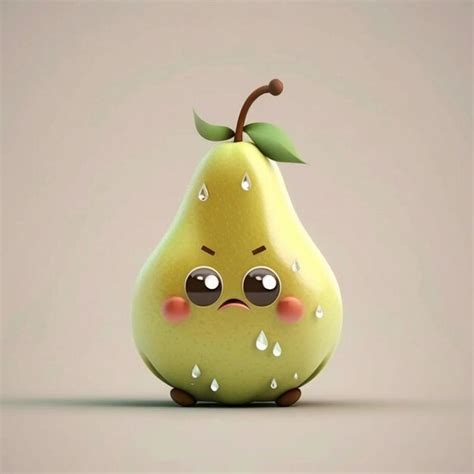 Premium Ai Image Cute Cartoon Character Of Pear Generative Ai