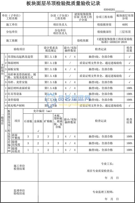 建筑装饰装修 Gb50210 2018板块面层吊顶检验批质量验收记录填写说明及范例 品茗软件交流论坛 品茗逗逗网品茗软件官网