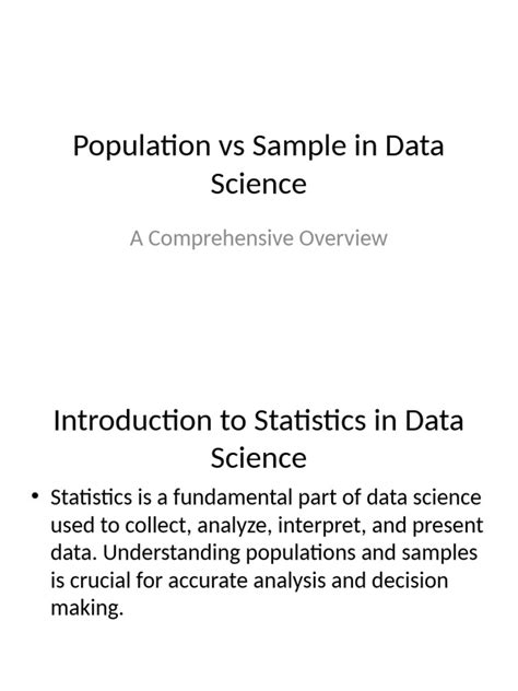 Population Vs Sample Detailed Presentation Pdf