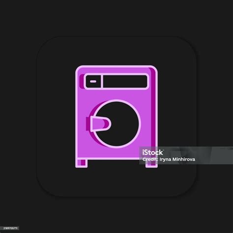 채워진 윤곽선 와셔 아이콘이 검은색 배경에 고립되어 있습니다 세탁기 아이콘입니다 옷 세탁기 세탁기 가전 제품 기호입니다 그림자가 있는 평면으로 채워진 윤곽선 스타일입니다