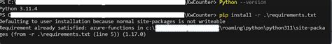 Nameerror Name Azure Is Not Defined In Requirementstxt File