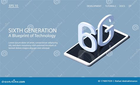 Sexta Generación Un Plan Tecnológico Isometric Vectorial Ilustración 3d