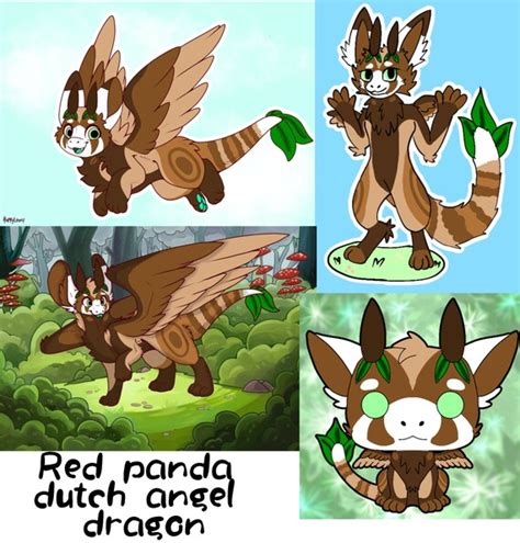 Furry Adopt Dutch Angel Dragon Red Panda Fursona Adoptable Etsy Australia