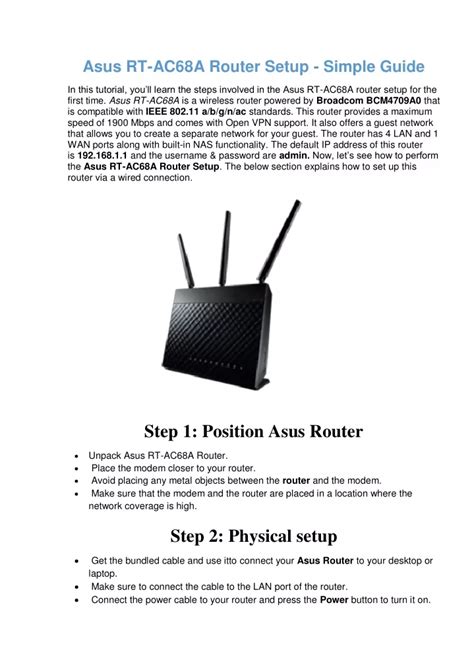 PPT Asus RT AC A Router Setup Simple Guide PowerPoint Presentation ID
