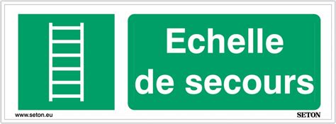 Panneaux ISO 7010 Horizontaux Echelle De Secours E059 Seton FR
