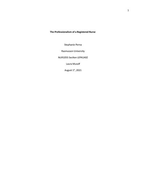 sperna module 04 course project part 1 the professionalism of a