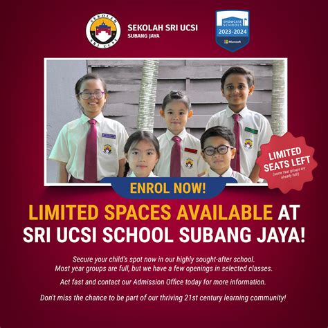 🌟 Limited Spaces Available At Sri Ucsi Secondary School