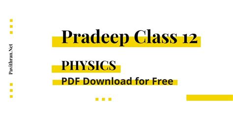 Pradeep Physics Class 12 Pdf Notes And Books