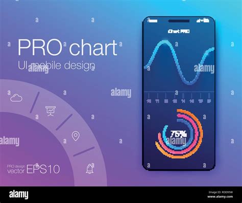 user interface with infographics with charts and graphs in flat design