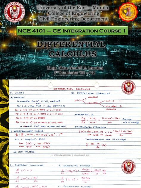 Formula Differential Calculus Pdf