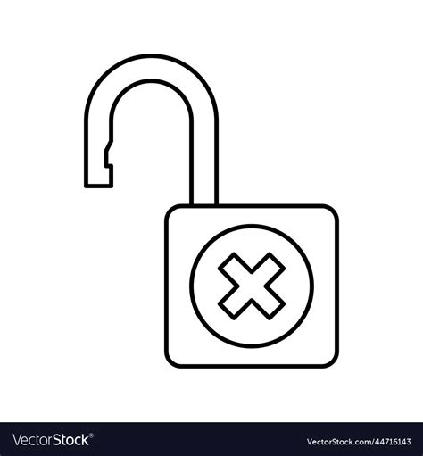 Open Padlock Line Icon Royalty Free Vector Image
