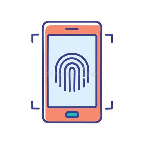 Fingerprint Unlock On Mobile Phone Illustration Of A Smartphone With A