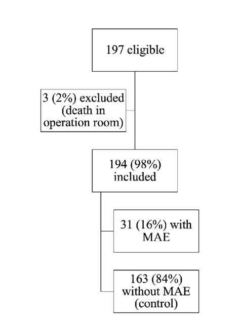 Flowchart Of Patient Recruitment And Inclusion Mae Major Adverse Event Download Scientific
