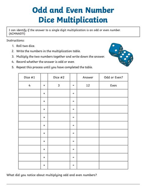 Odd Even Numbers Year 4