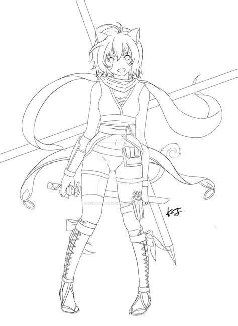 Kunoichi Kaoru Line Art By Komatsu Takumi On Deviantart