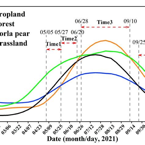Modis Sg Ndvi Time Series Curve For Different Vegetation Types