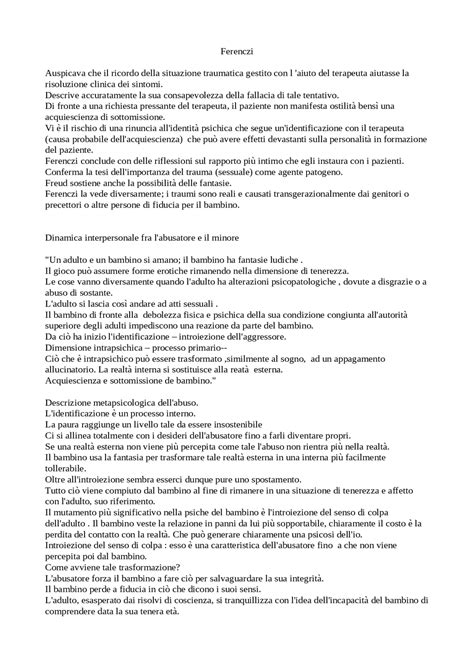 Freud E Ferenczi Analogie E Differenze 4 Appunti Di Psicologia