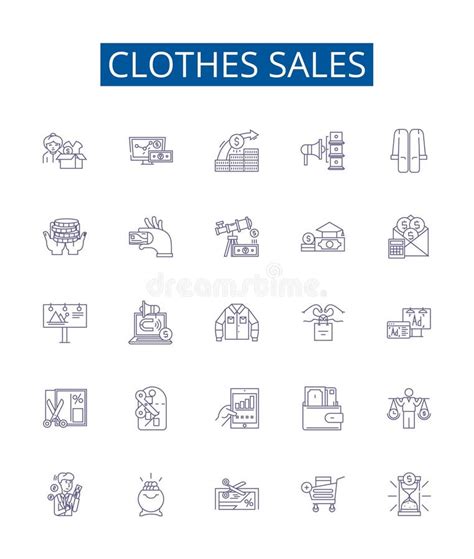 Clothes Sales Line Icons Signs Set Design Collection Of Clothing