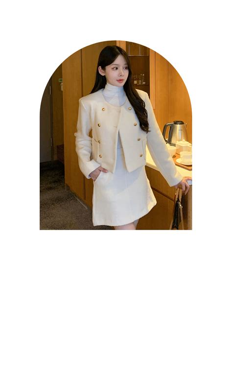 [🎉아우터day 당일출고] 루미에르 도톰 자켓 트위드자켓 모직자켓 울자켓 노카라자켓 겨울자켓 숏자켓 크롭자켓 투피스 셋업 하객룩 하객원피스 숏코트 핸드메이드 코트 숏패딩