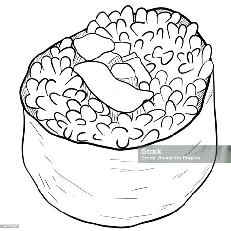 Hand Draw Illustration Asian Food Line Art Restaurant Menu Outline