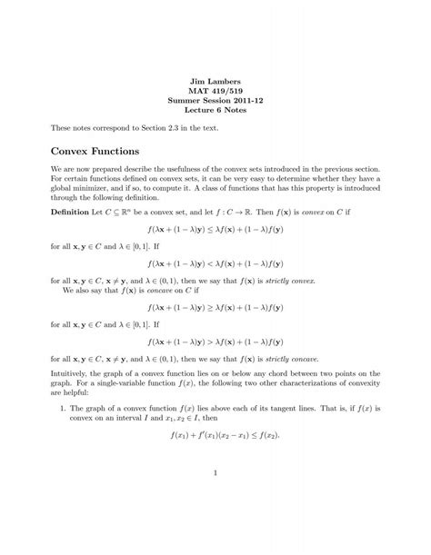 Convex Functions