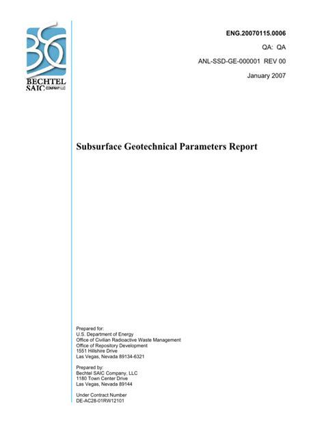 Subsurfacegeotechnicalparametersrepor Pdf Geotechnical