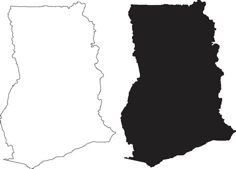 Map Of Ghana On White Background Map Of Ghana Sign Outline Map Of