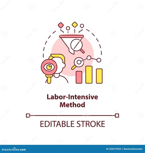 Labor Intensive Method Concept Icon Stock Vector Illustration Of