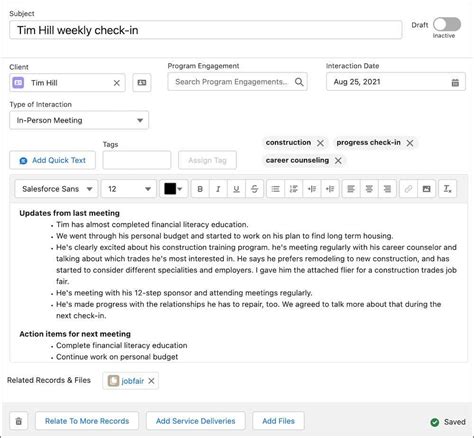 Manage Client Notes Salesforce Trailhead