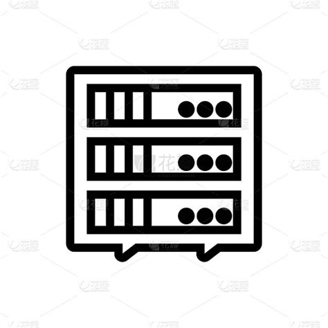 矢量数据中心图标。双色版本股票插图素材 花瓣网