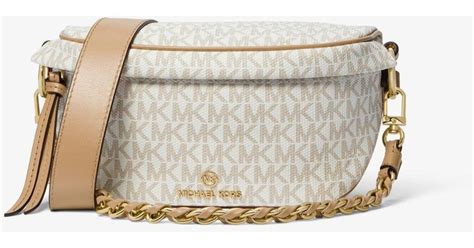 Michael Kors Slater Extra Small Logo Sling Pack In White Lyst Canada