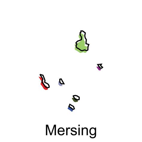 Map City Of Mersing Vector Design Malaysia Map With Borders Cities Logotype Element For