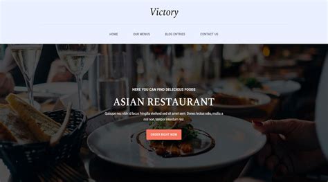 Victory Food And Restaurant Html Css Template Css Codex