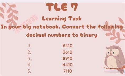 TLE 7 Bearning Task In Your Big Notebook StudyX