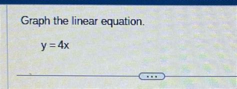[solved] graph the linear equation y 4x course hero