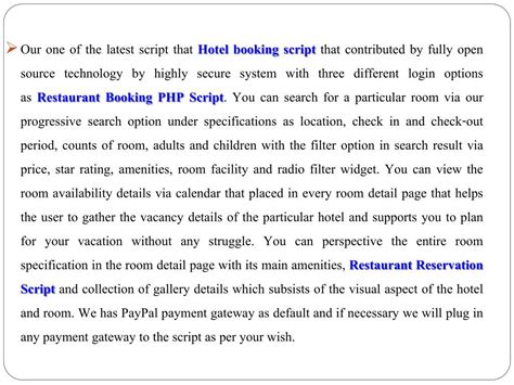 Ppt Restaurant Booking Script I Netsolution Powerpoint