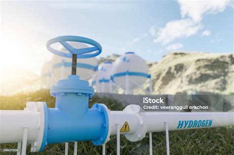 운송 파이프라인 수소 및 산업용 저장 탱크 천연 에너지 및 기술 스테이션 재생 에너지 개념 3d 렌더링 0명에 대한 스톡 사진 및 기타 이미지 Istock