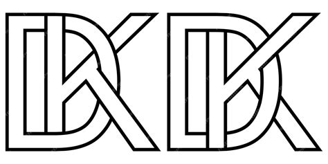 로고 Dk 및 Kd 아이콘 기호 두 개의 인터레이스 문자 D K 벡터 로고 Dk Kd 첫 번째 대문자 패턴 알파벳 Dk