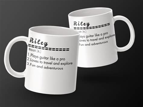 Personalized Name Definition Mug Custom Traits Coffee Cup For Guitar
